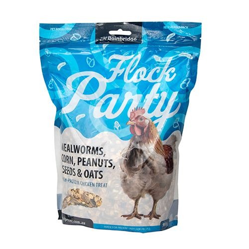 Flock Party Mix - Mealworms Corn Peanuts Seeds & Oats 900g – Brookfield ...